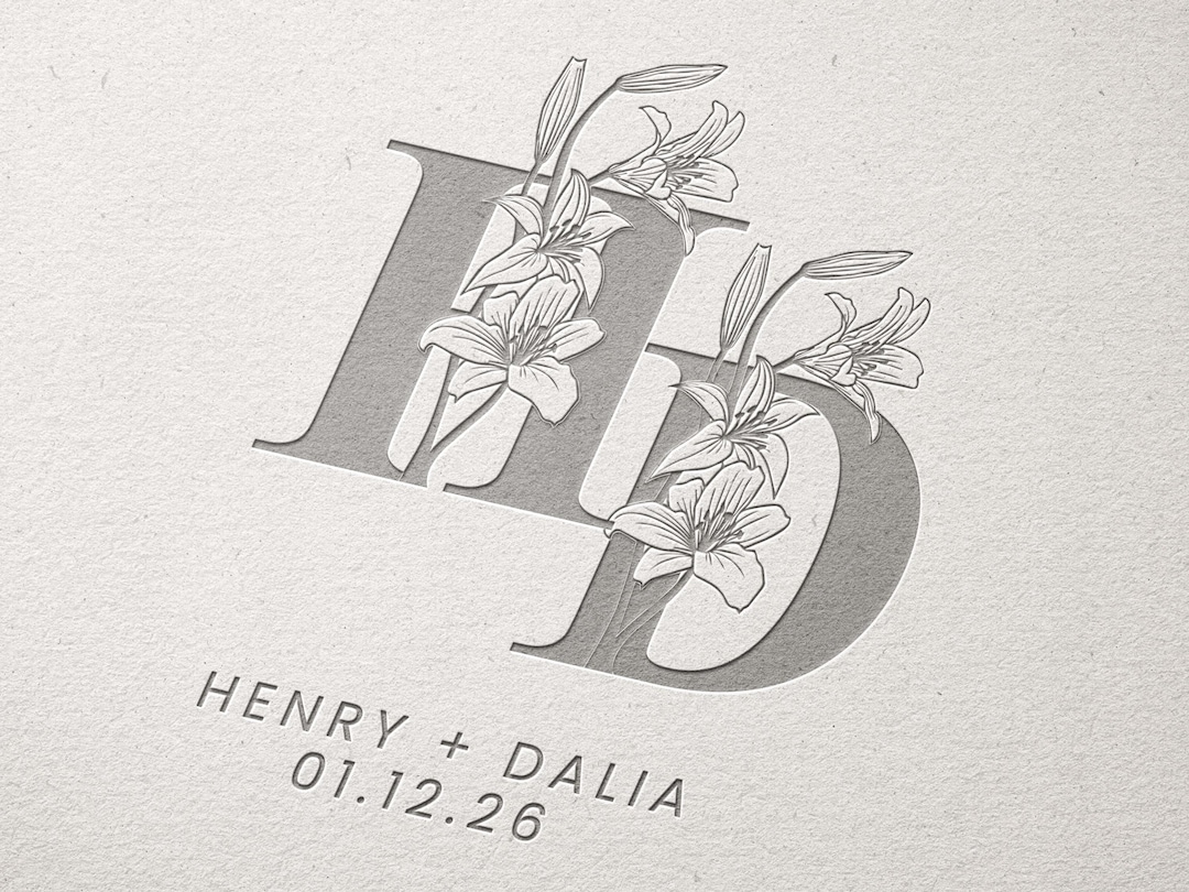 Modern Wedding Monogram, Premade Logo Design, Wedding Couple Logo ...