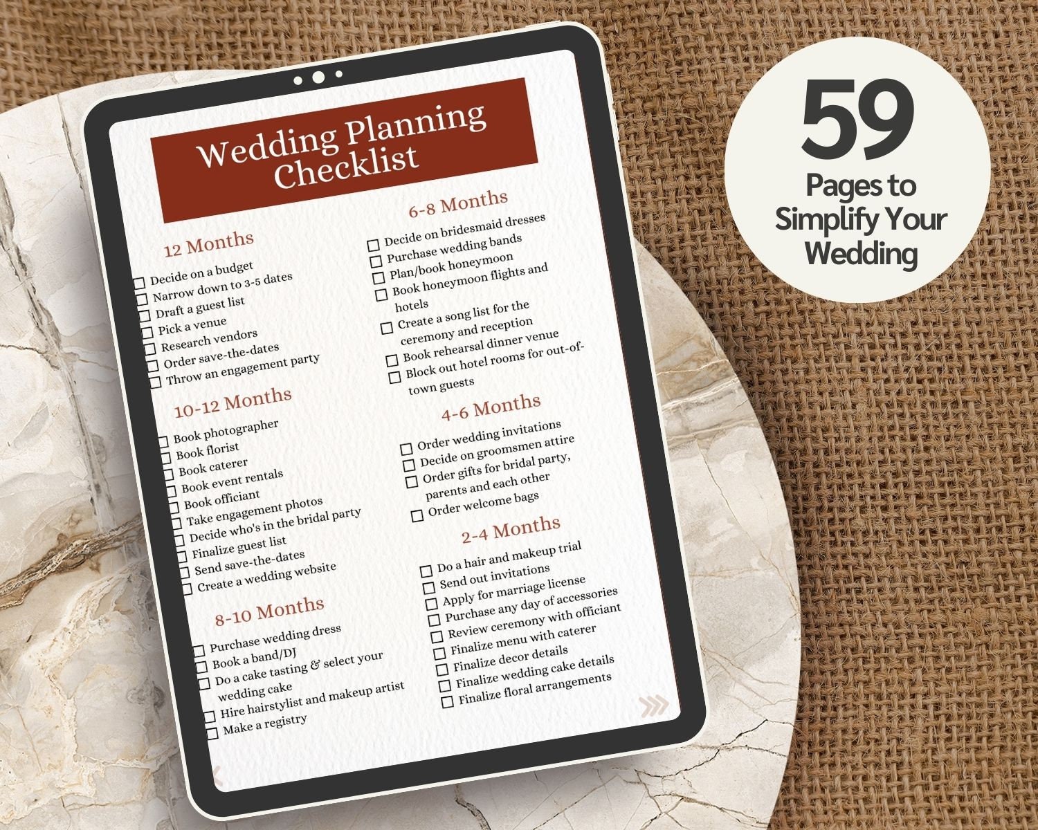 Digital Wedding Planner | Tablet Digital Hyperlinked Wedding Budget ...