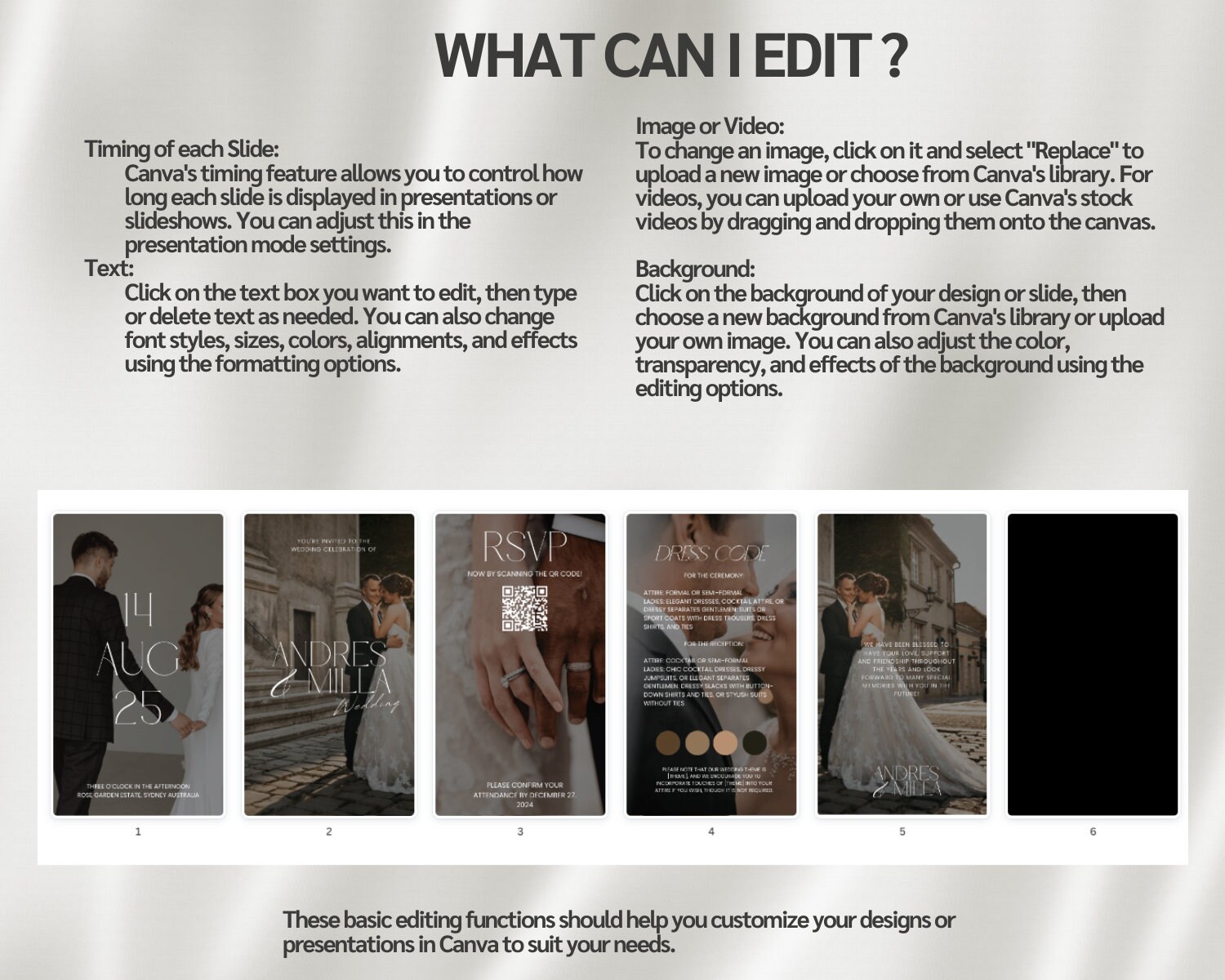 Editable Wedding Video Template Canva Save the Date Template Animated ...