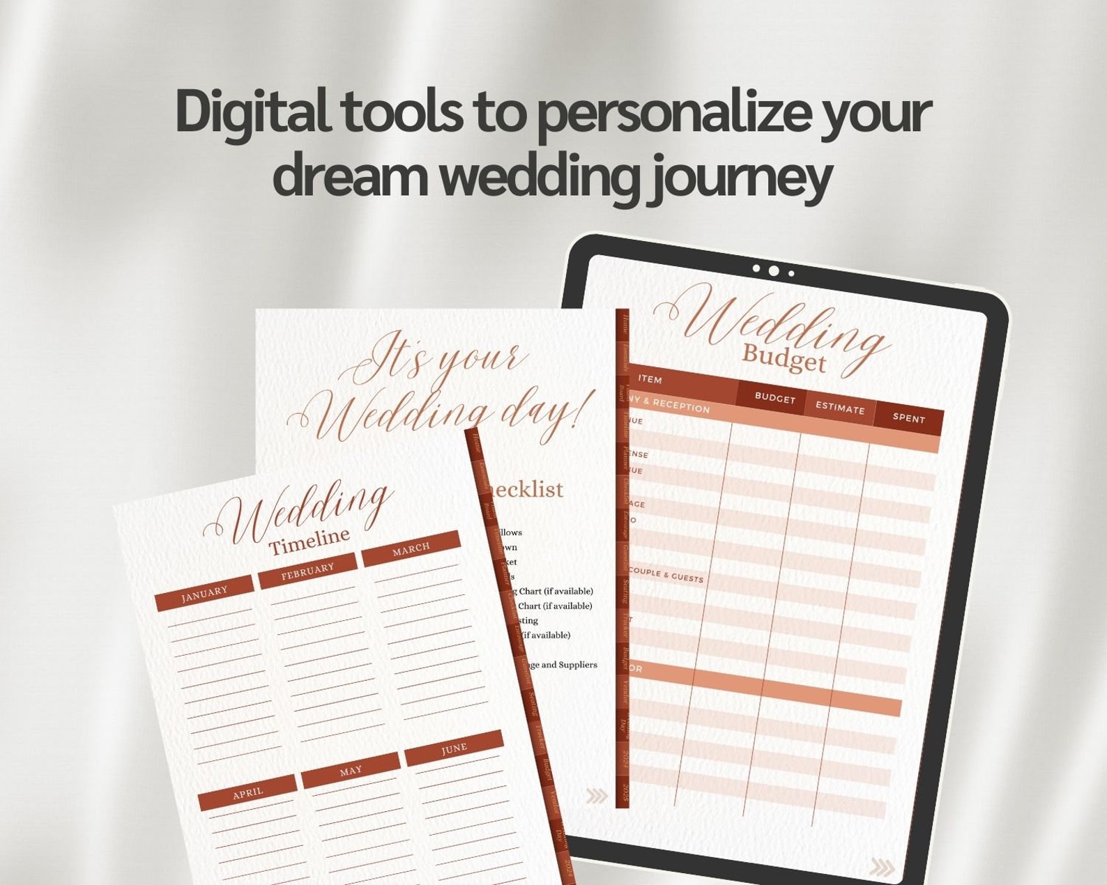 Digital Wedding Planner | Tablet Digital Hyperlinked Wedding Budget ...