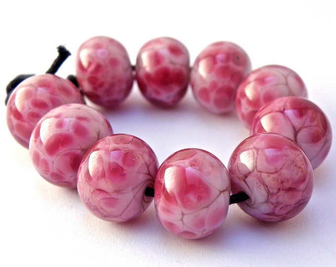 Gold Pink Frit on Seashell Swirl Handmade Lampwork Glass Beads - Etsy