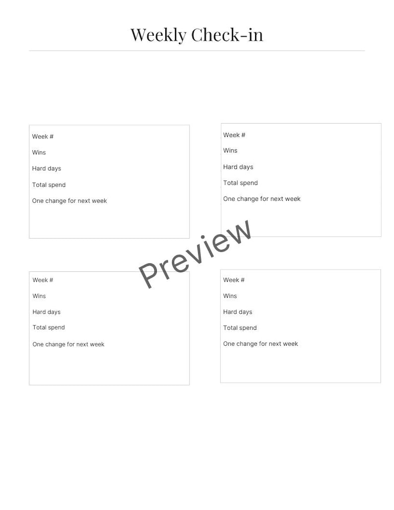 No Spend Month Challenge Printable (A4 + US Letter) | Minimal Savings ...