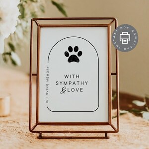 Pet Sympathy Card, Loss of Pet Card, Printable Sympathy Card, Grief ...