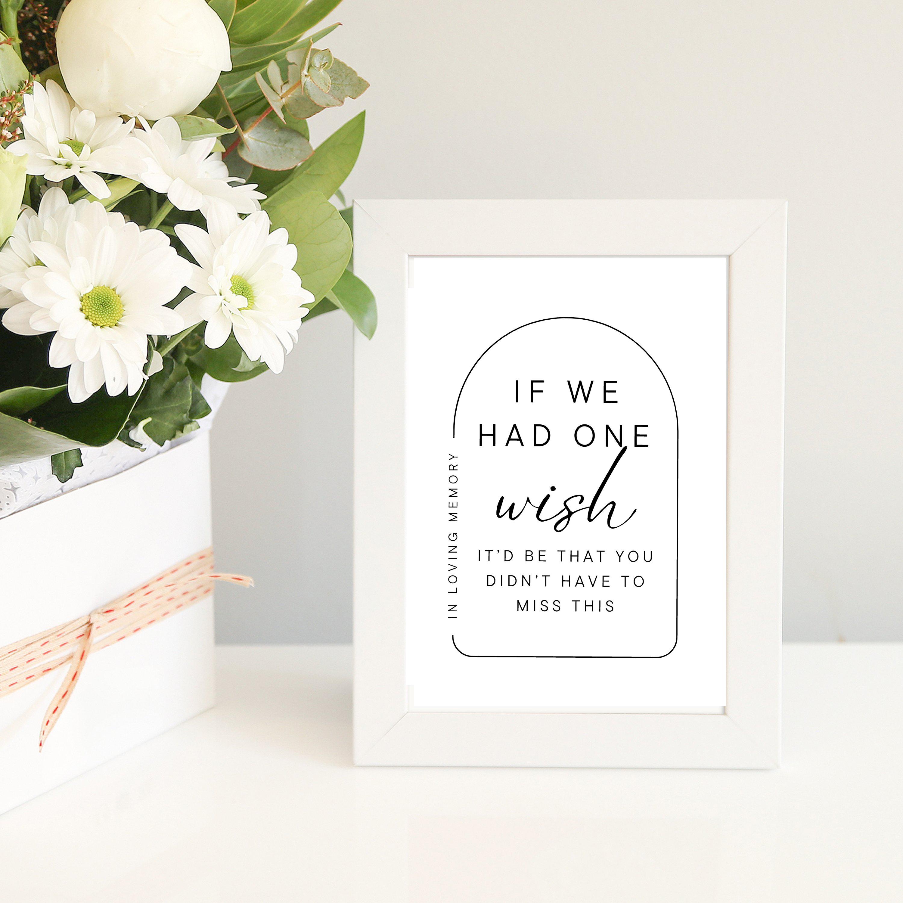 Wedding Memorial Sign, If We Had One Wish PDF, in Loving Memory Poster ...