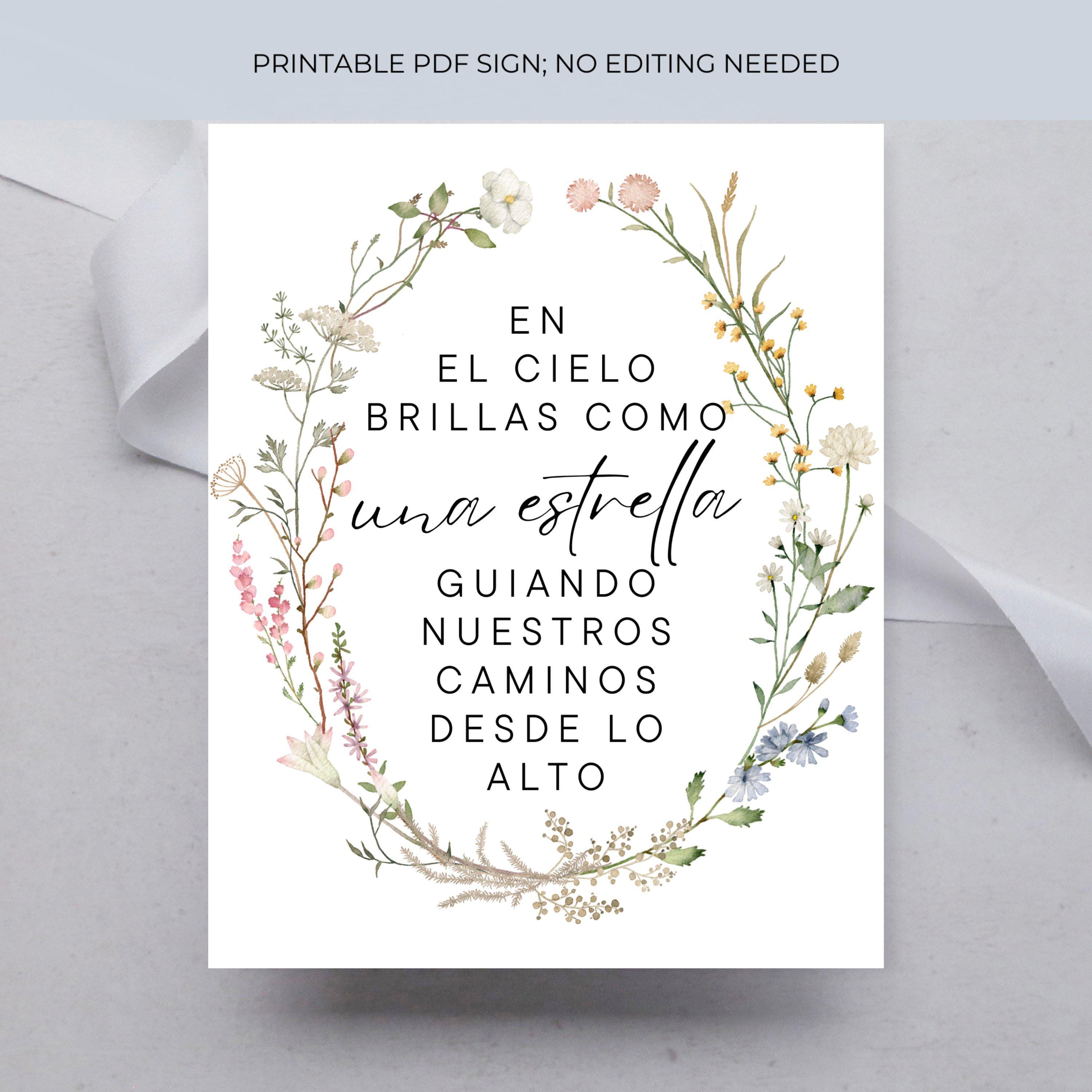 Spanish Funeral Sign, in Memory Poster, Memorial Tribute, Spanish ...