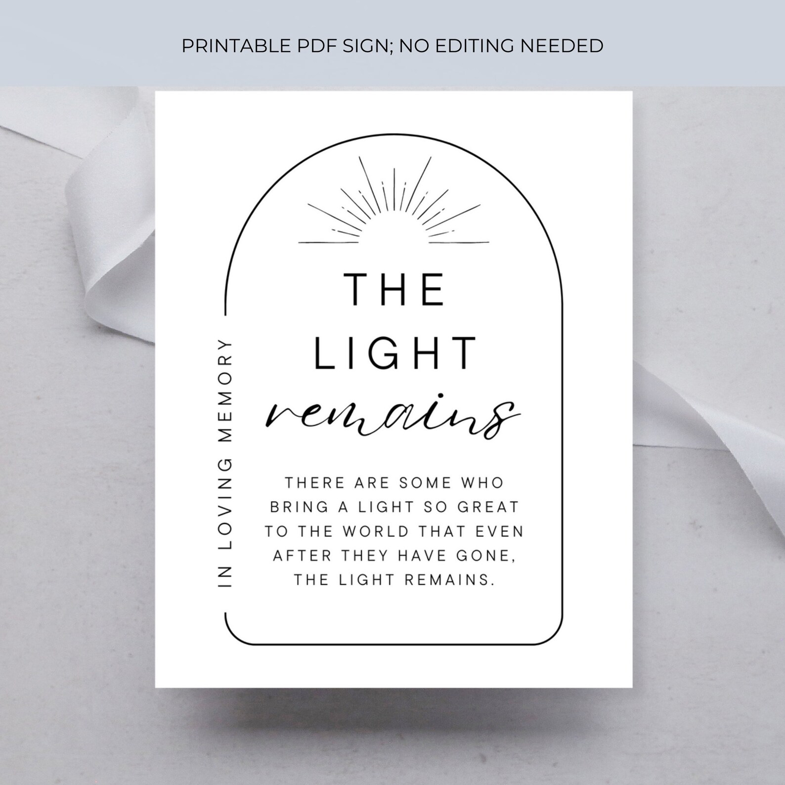 Memorial Table Sign, Wedding Decor, Verse the Light Remains for ...