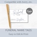 Funeral Name Tags, Celebration of Life Personalized Name Badge ...