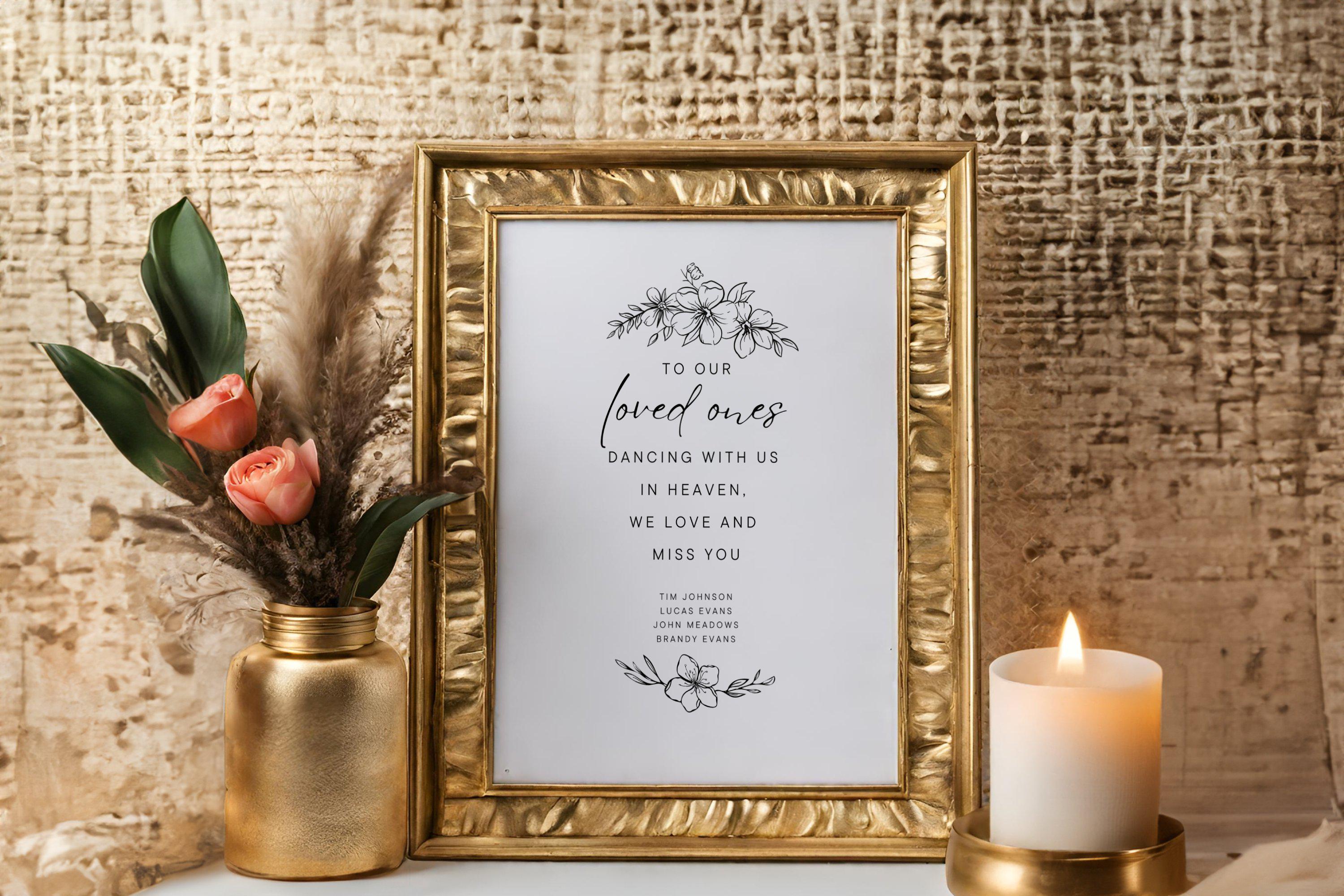 Wedding Memorial Sign, Dancing With Us in Heaven Sign, Loved Ones ...