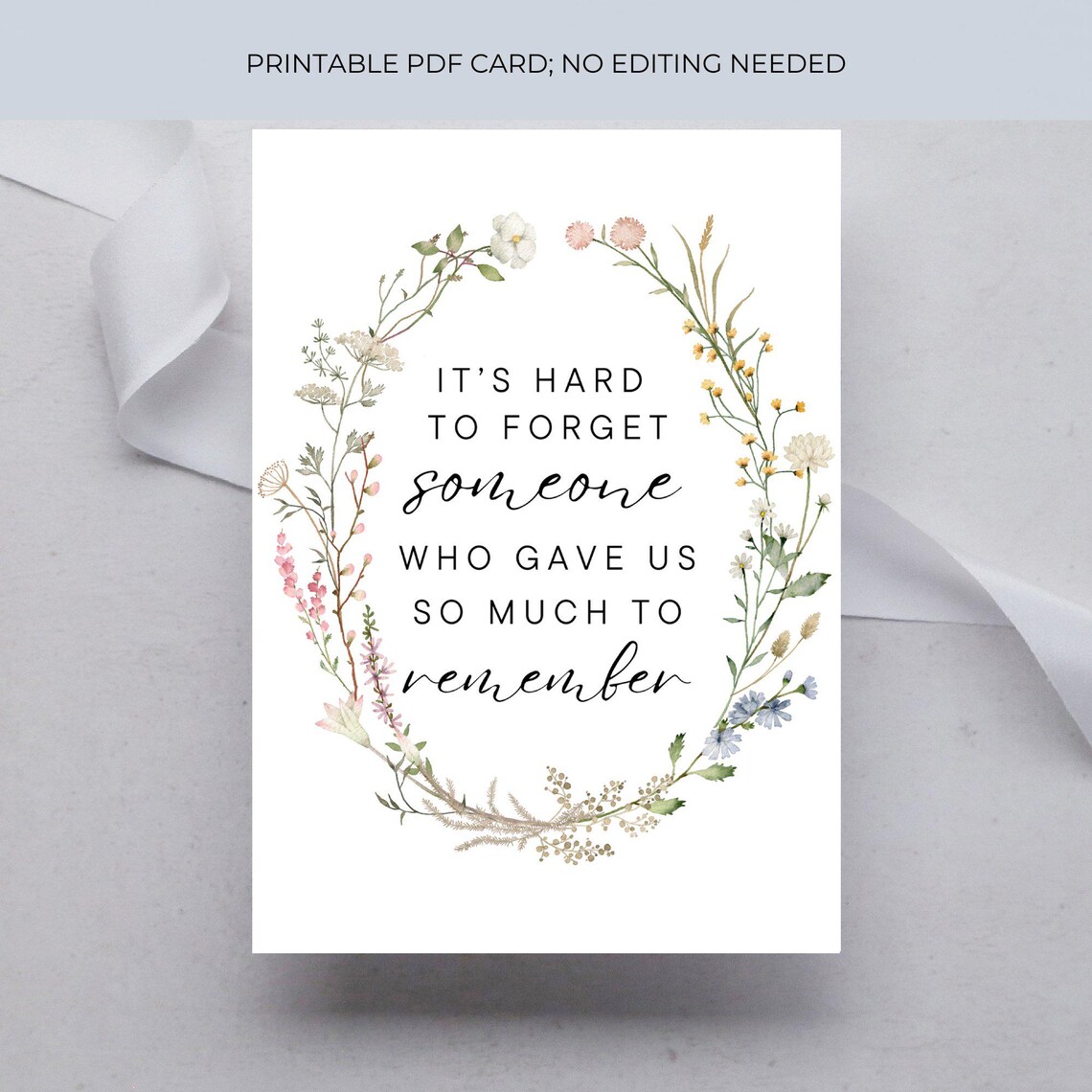 Printable Sympathy Card, Remembrance Digital Card, Condolence Card ...