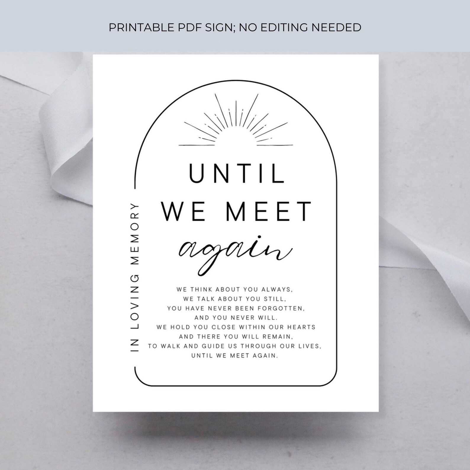 Poem for Funeral, Verse "until We Meet Again" for Celebration of Life ...