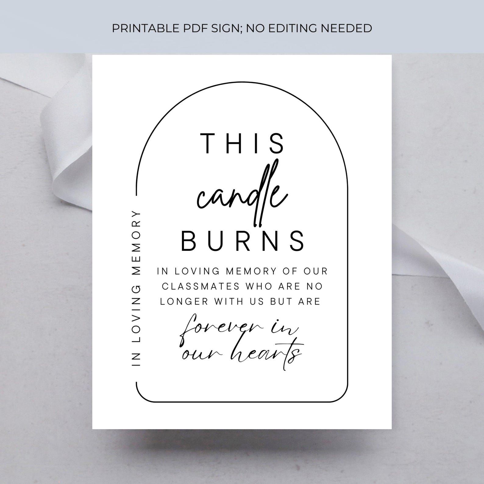 Class Reunion Memorial Sign, This Candle Burns Poster, in Loving Memory ...