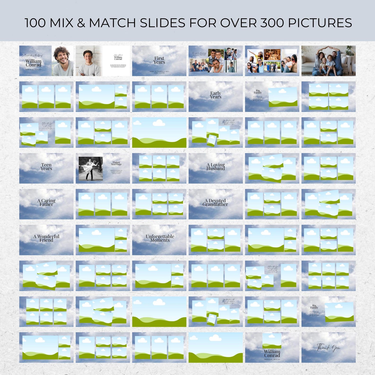 Heaven Sky Funeral Slideshow Template, Cloud Long Celebration of Life ...