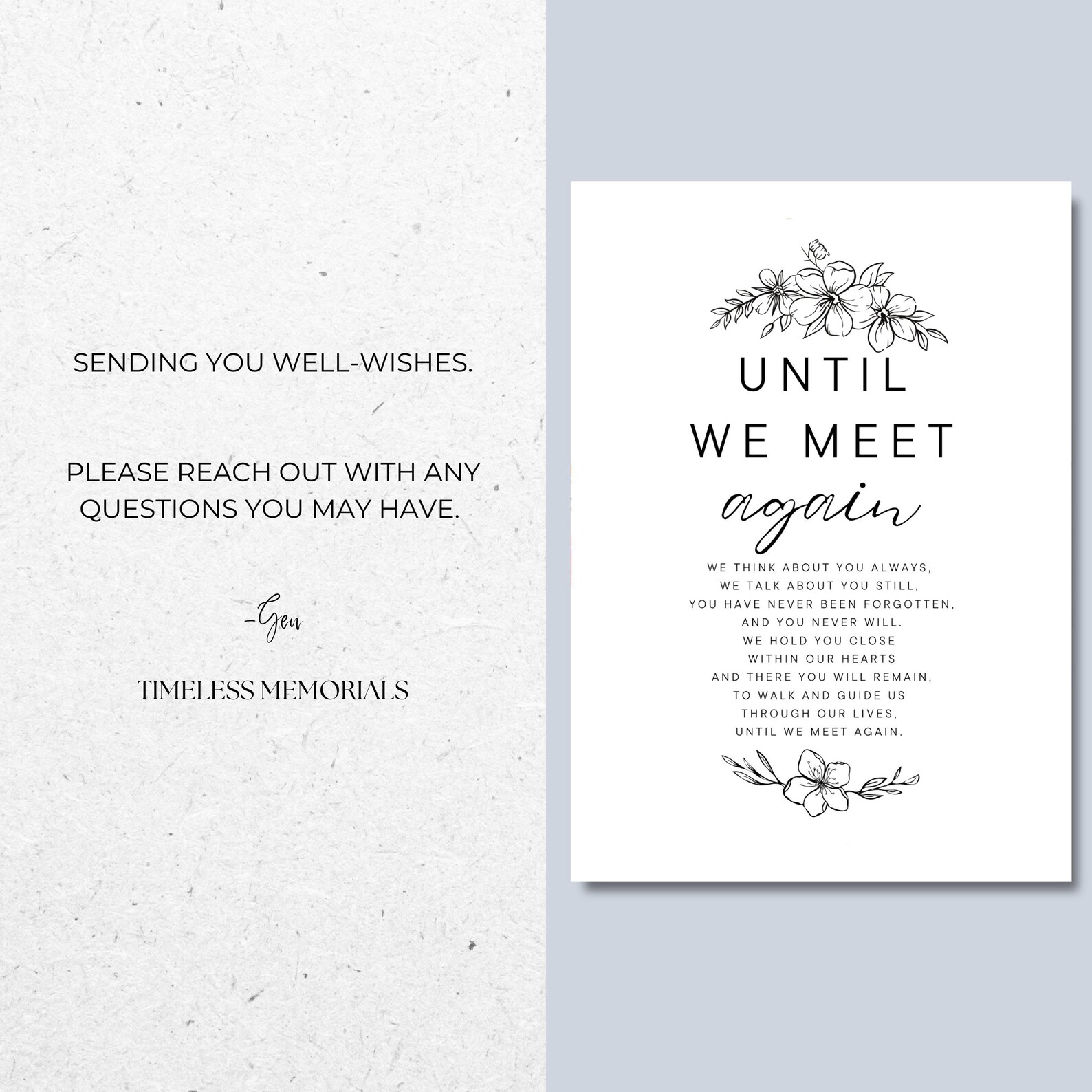 Poem for Funeral, Verse "until We Meet Again" for Celebration of Life ...