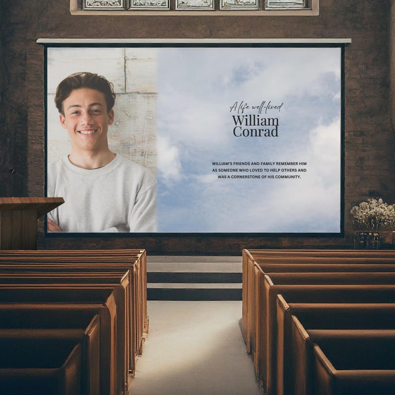 Heaven Sky Funeral Powerpoint Template, Cloud Long Celebration of Life ...