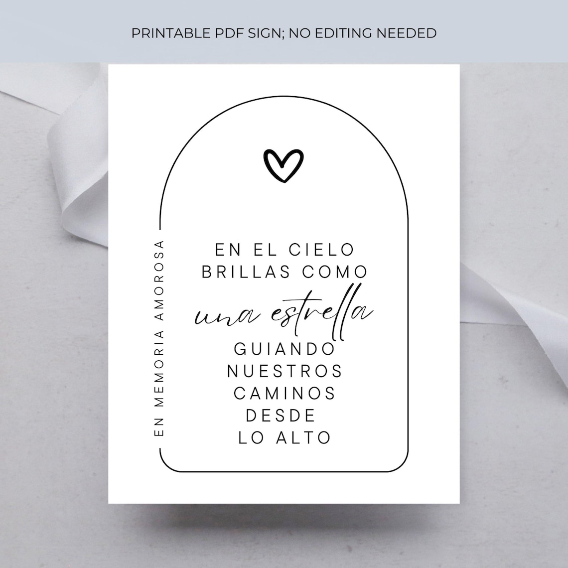 Spanish Funeral Sign, in Memory Poster, Memorial Tribute, Spanish ...