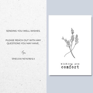 Sympathy Card, Comforting Message Card, Condolence Card, Minimalist ...