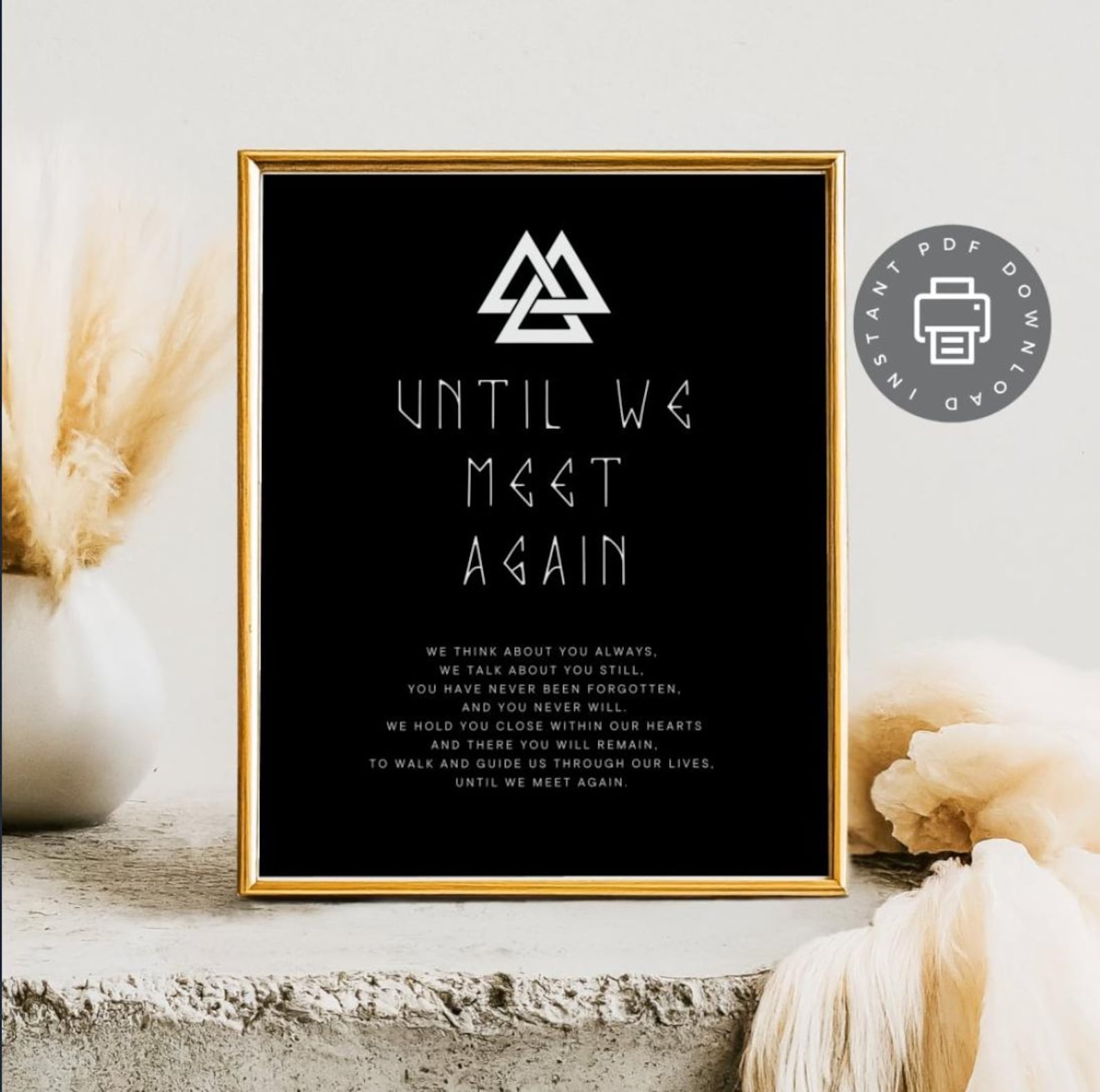 Viking Funeral Memorial Table Sign, Poem "until We Meet Again ...