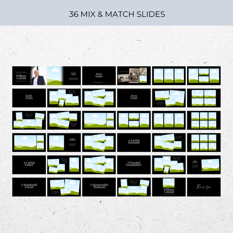 Funeral Slideshow Template, Minimalist Memorial Video, Celebration of ...