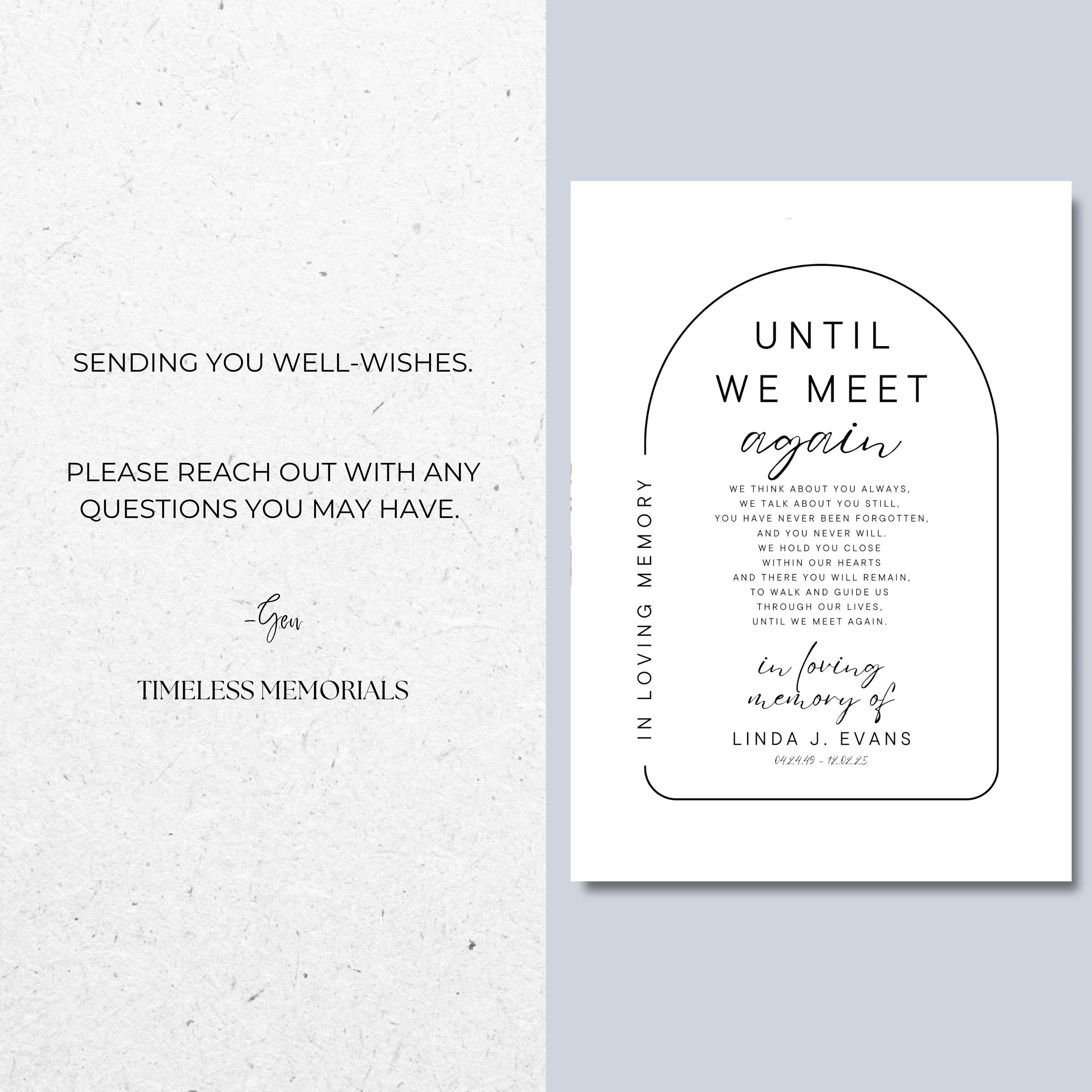 Memorial Table Sign Template, Editable Memorial Sign, in Loving Memory ...