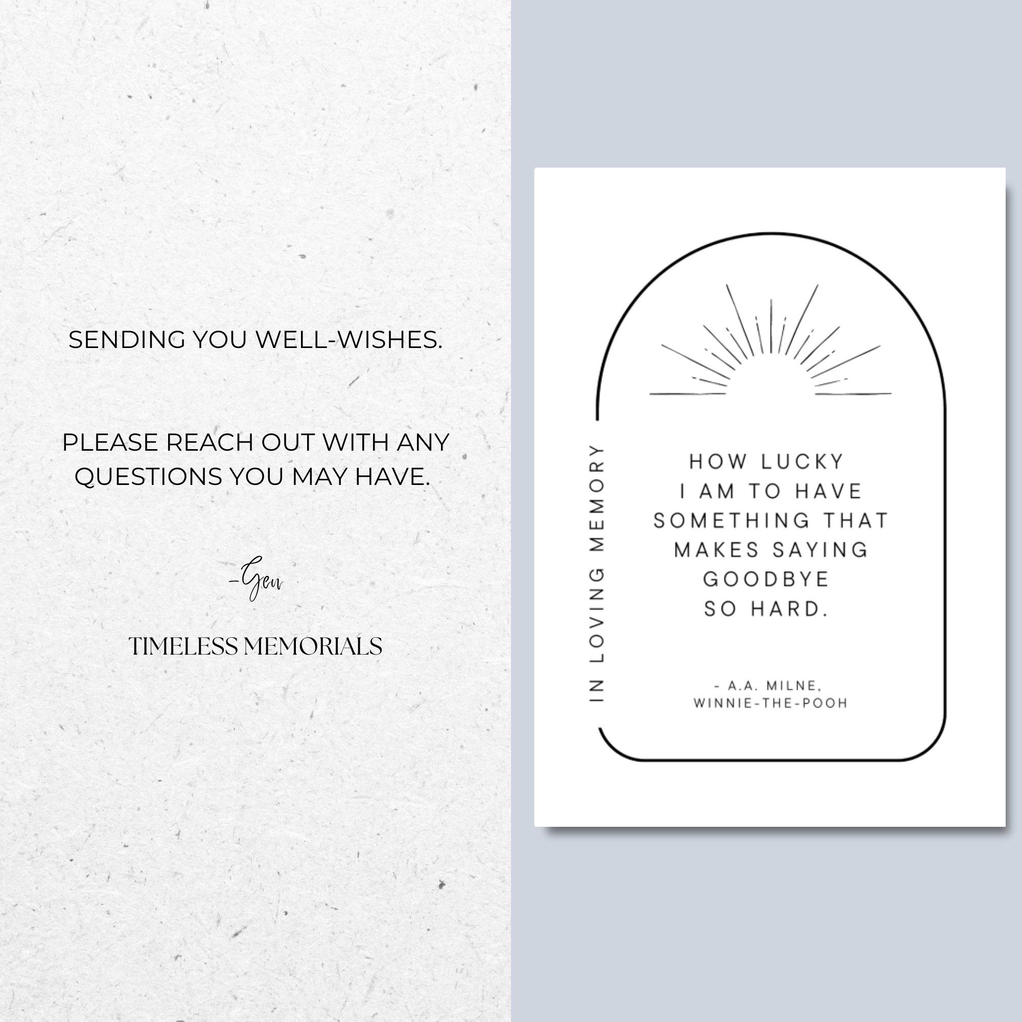Sympathy Card, in Loving Memory, Digital Download, Winnie the Pooh ...