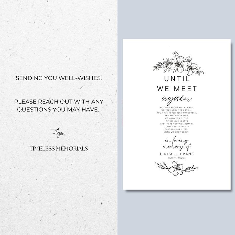 Memorial Table Sign Template, Printable Memorial Service Sign, in ...