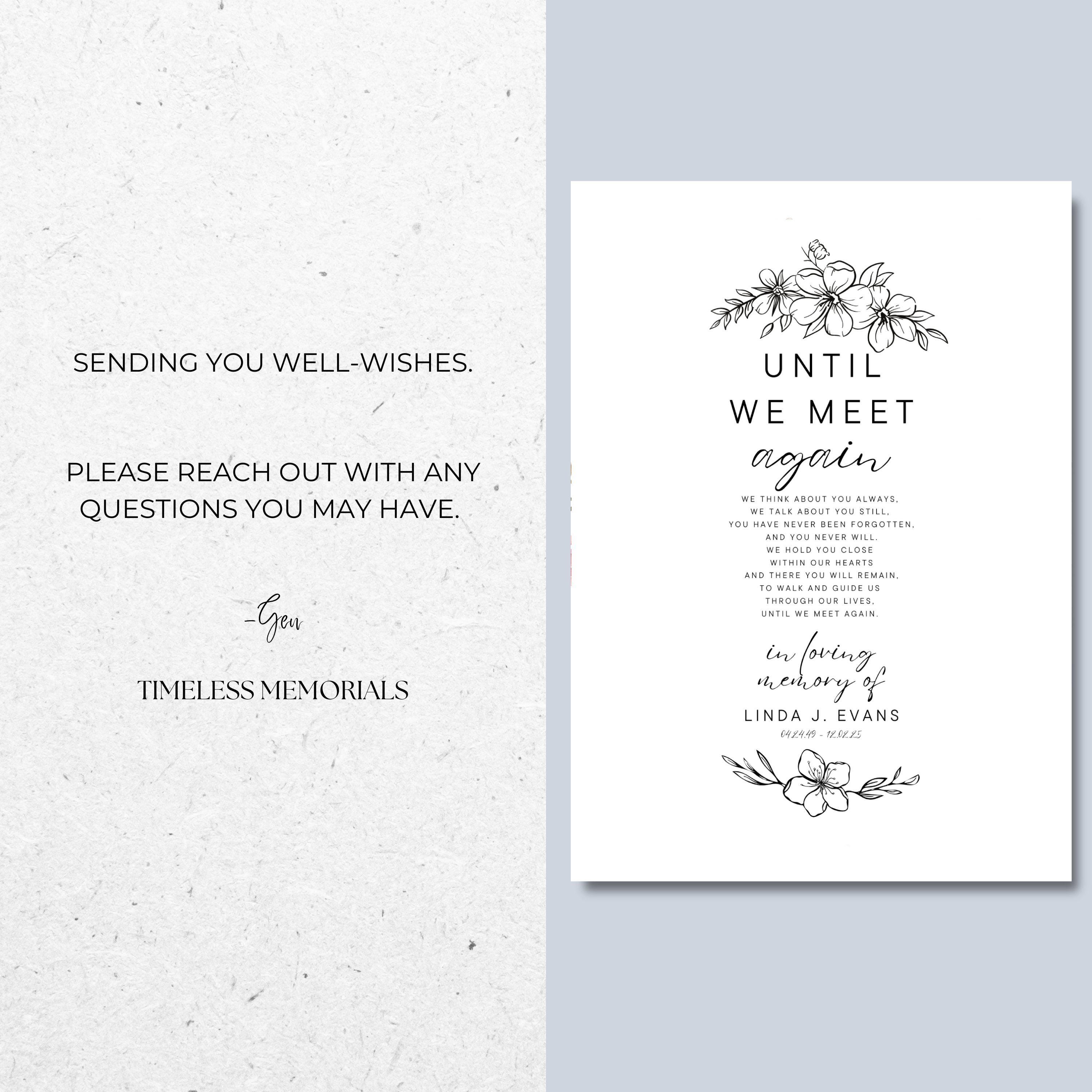 Memorial Table Sign Template, Printable Memorial Service Sign, in ...