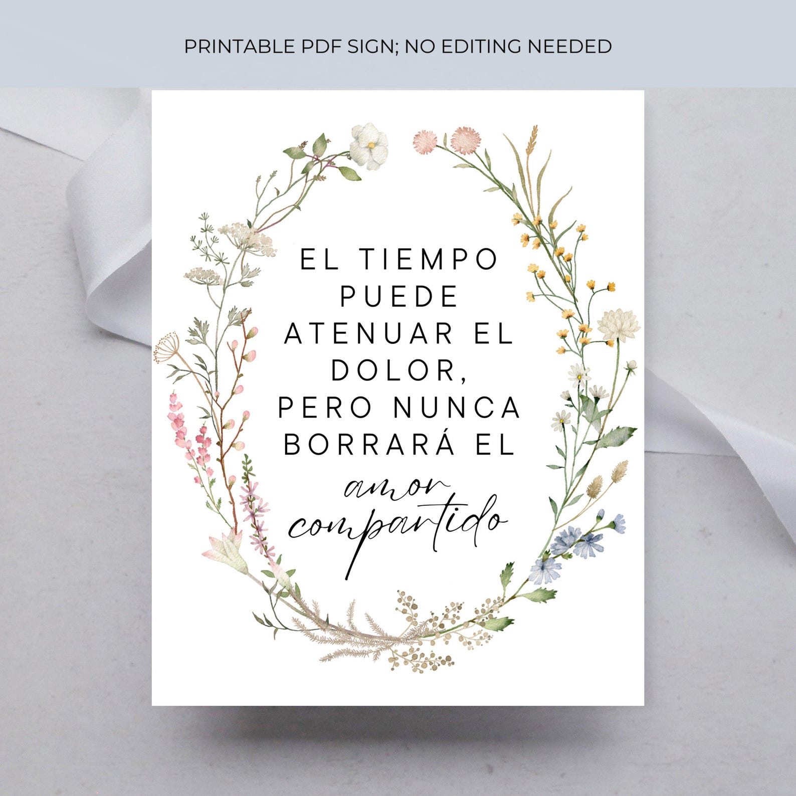 Spanish Funeral Sign, in Memory Poster, Memorial Tribute, Spanish ...