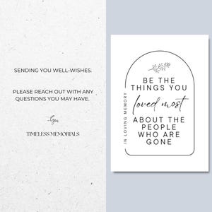 Printable Sympathy Card, in Loving Memory Quote, Bereavement Print ...