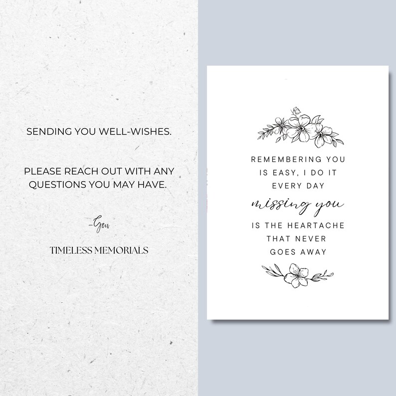 Funeral Memorial Poem Art, Elegant Remembrance Poem Print, Memorial ...