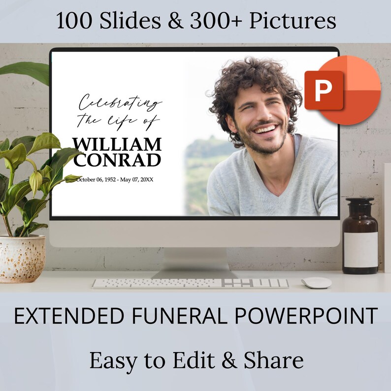 Funeral Powerpoint Template, Long Celebration of Life Slideshow ...