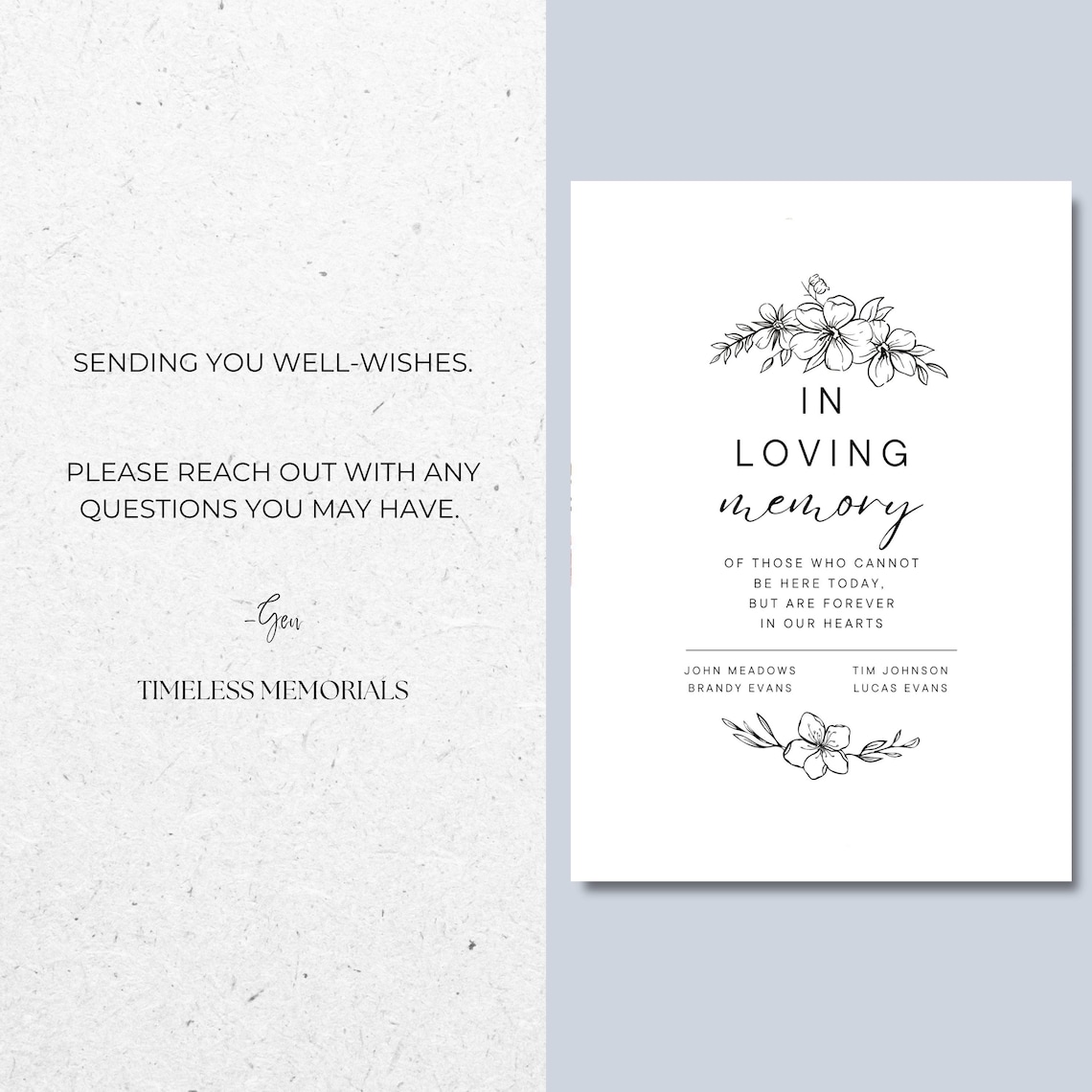 In Loving Memory Wedding Memorial Table Sign Printable Memorial Sign ...