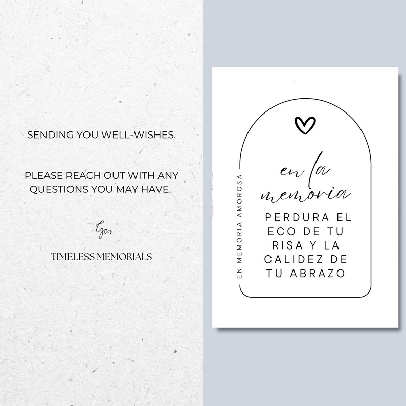 Spanish Funeral Sign, in Memory Poster, Memorial Tribute, Spanish ...