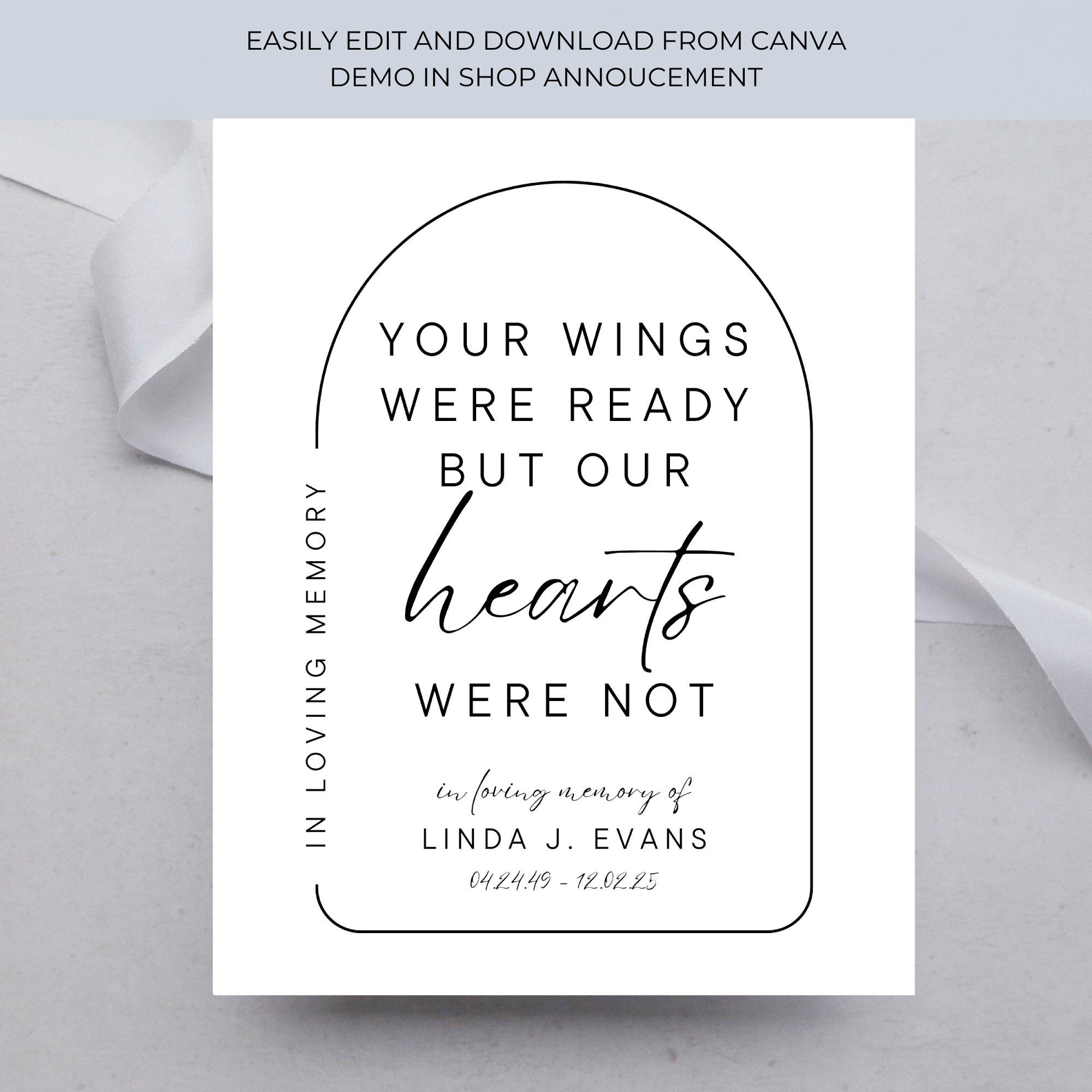 Memorial Table Sign Template, Customizable in Loving Memory Sign ...