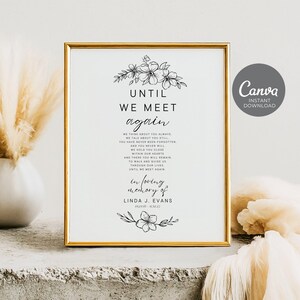 Memorial Table Sign Template, Printable Memorial Service Sign, in ...