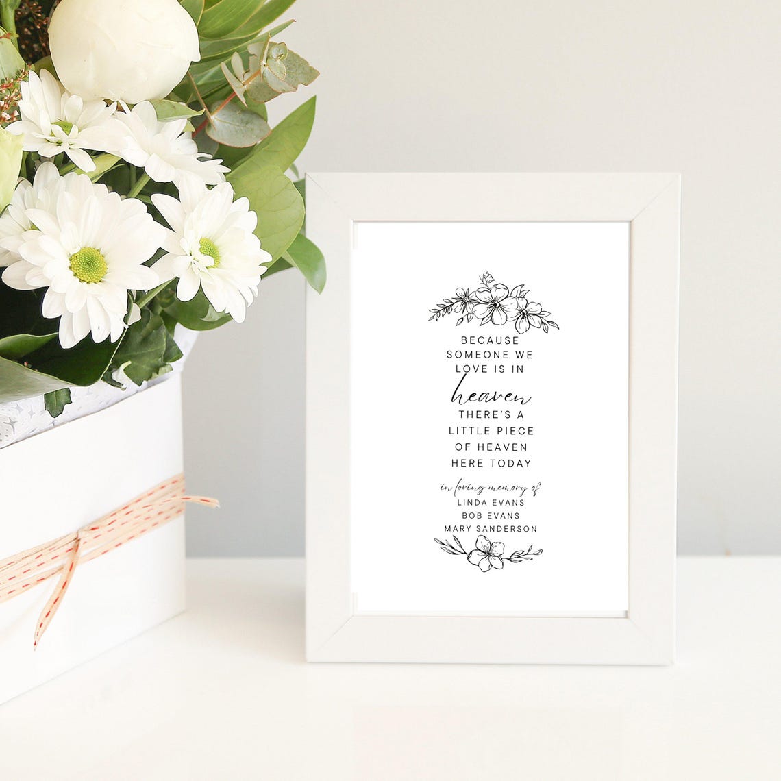 Wedding Memorial Table Sign in Loving Memory, Heaven Sign Printable ...