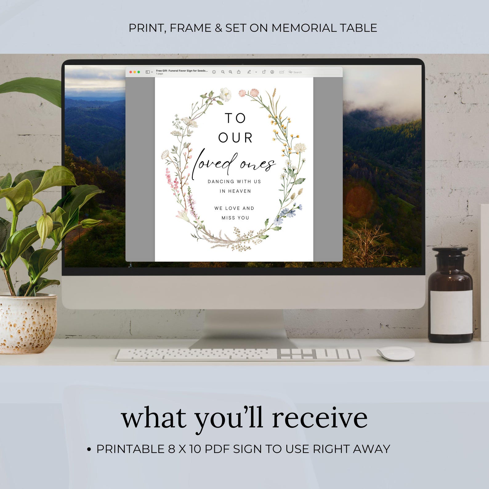 Wedding Memorial Table Sign, to Our Loved Ones Dancing With Us in ...
