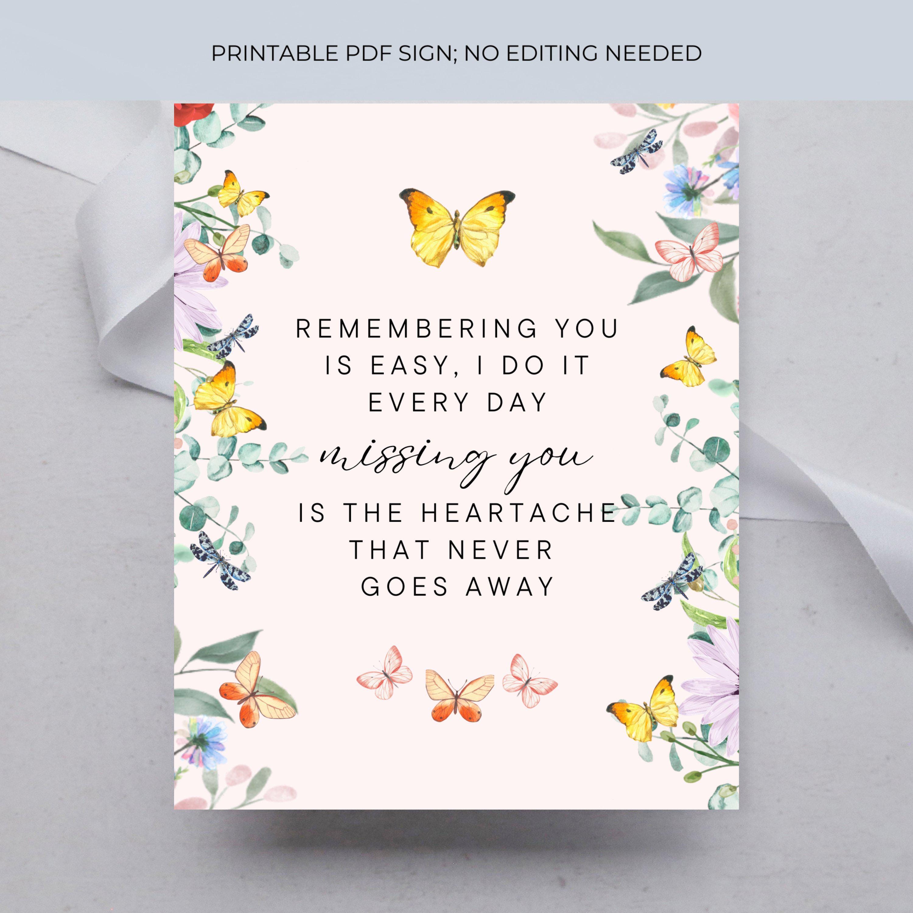 Funeral Memorial Poem Printable, Table Poem for Memorial Service ...