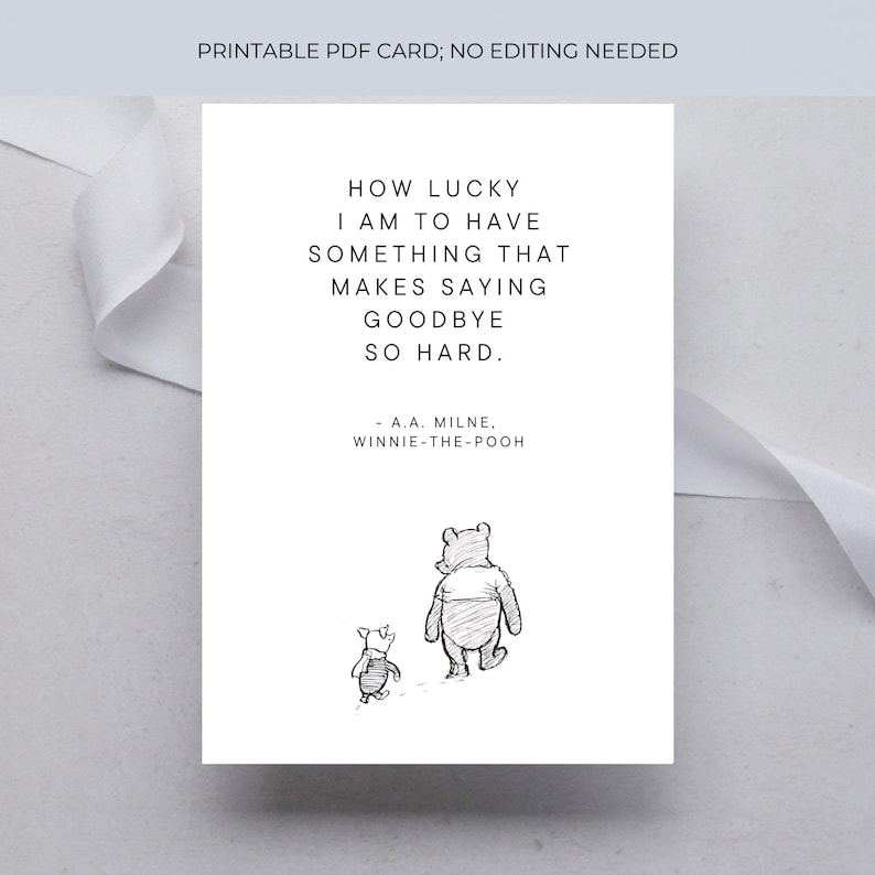 Winnie-the-pooh Sympathy Card, Digital Download, Inspirational Quote ...