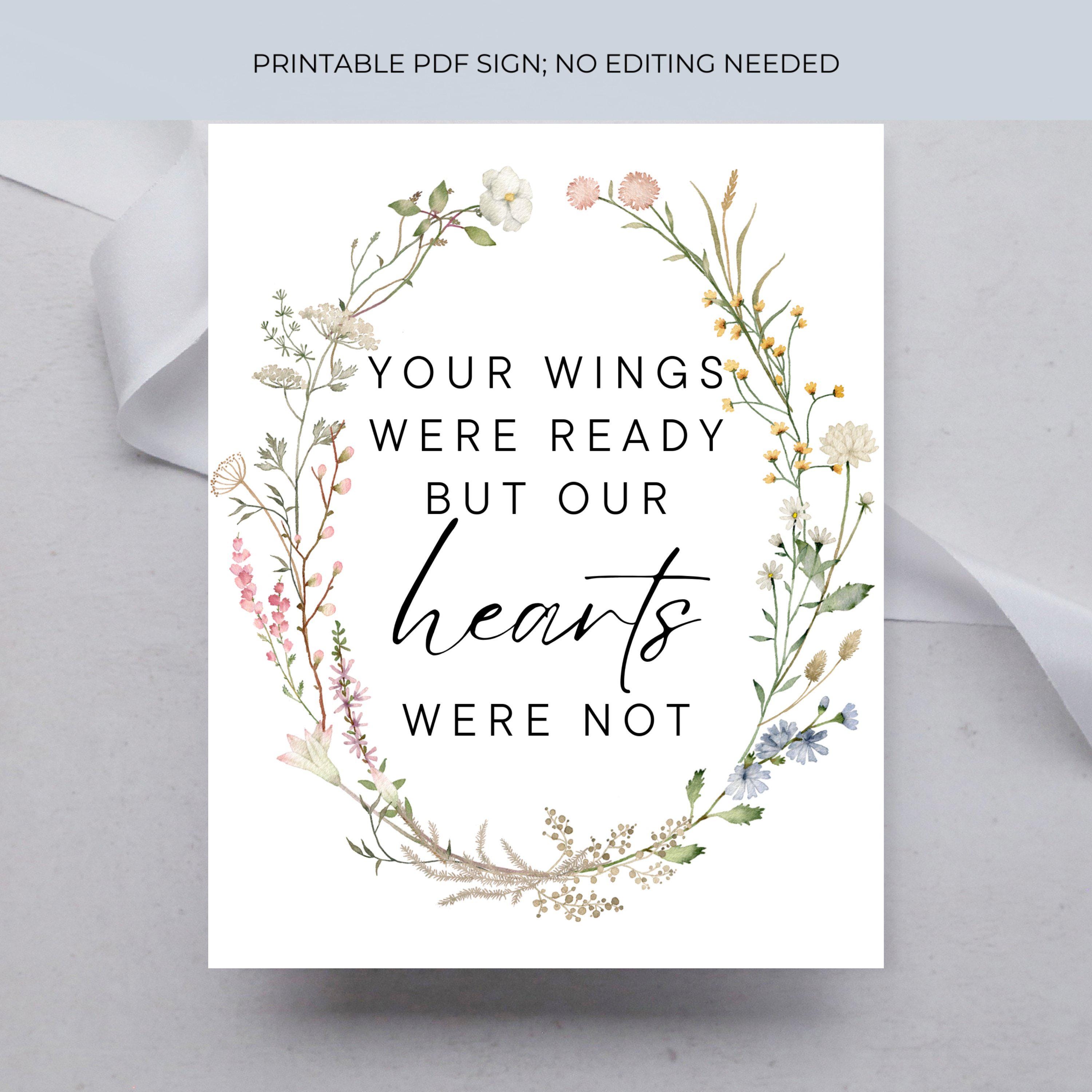 Funeral Memorial Table Poem Print, Floral Wreath Art, Sympathy Gift ...