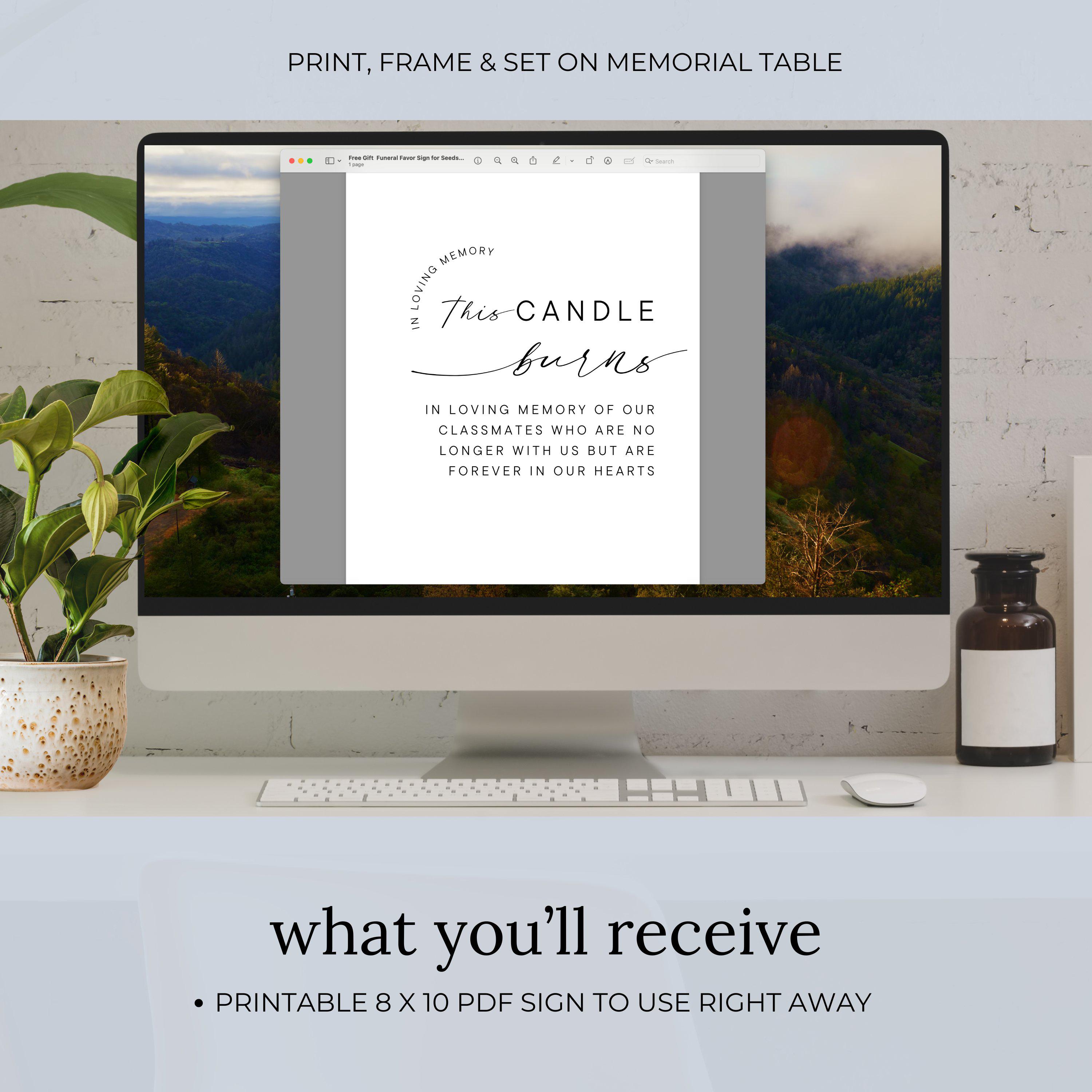 Class Reunion Memorial Sign, This Candle Burns Poster, in Loving Memory ...