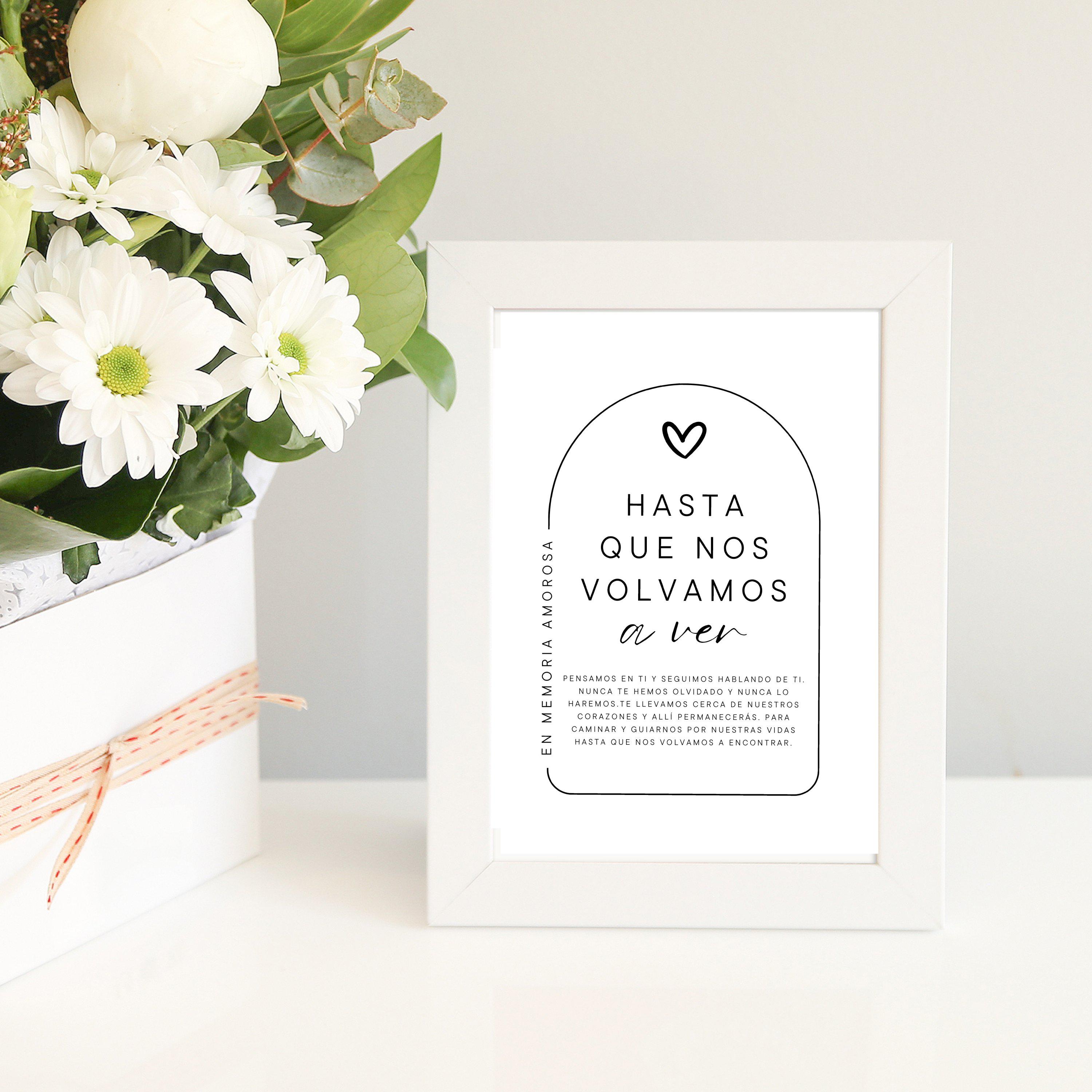 Spanish Memorial Table Sign, Hasta Que Nos Volvamos A Ver, En Memoria ...