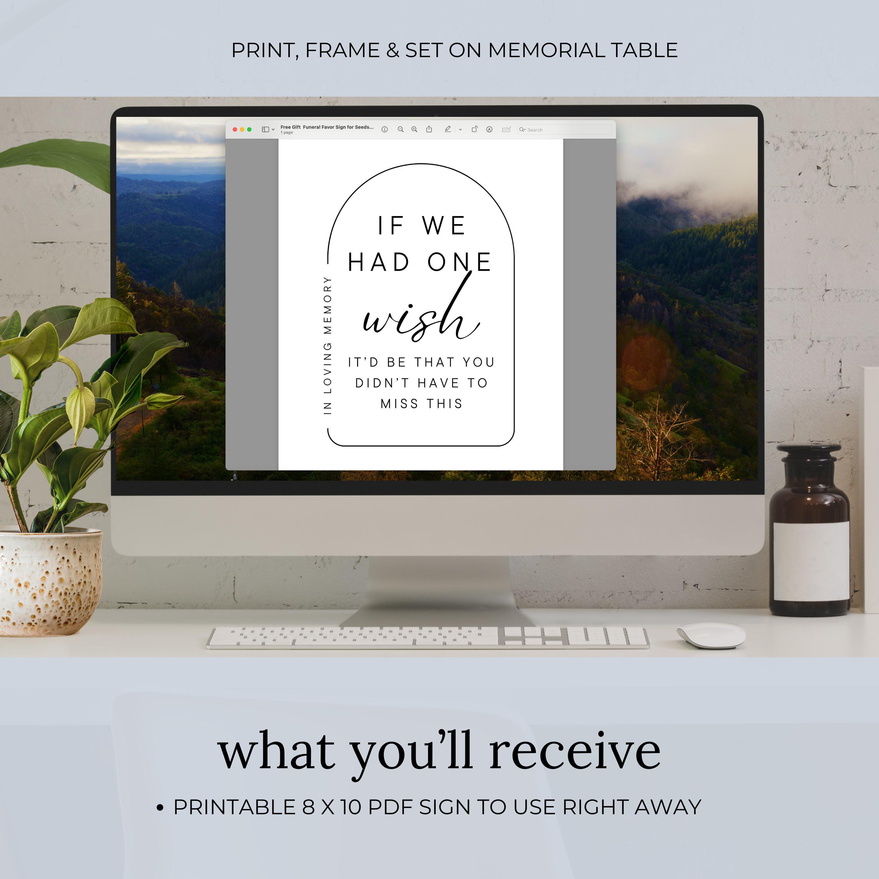 Wedding Memorial Sign, If We Had One Wish PDF, in Loving Memory Poster ...