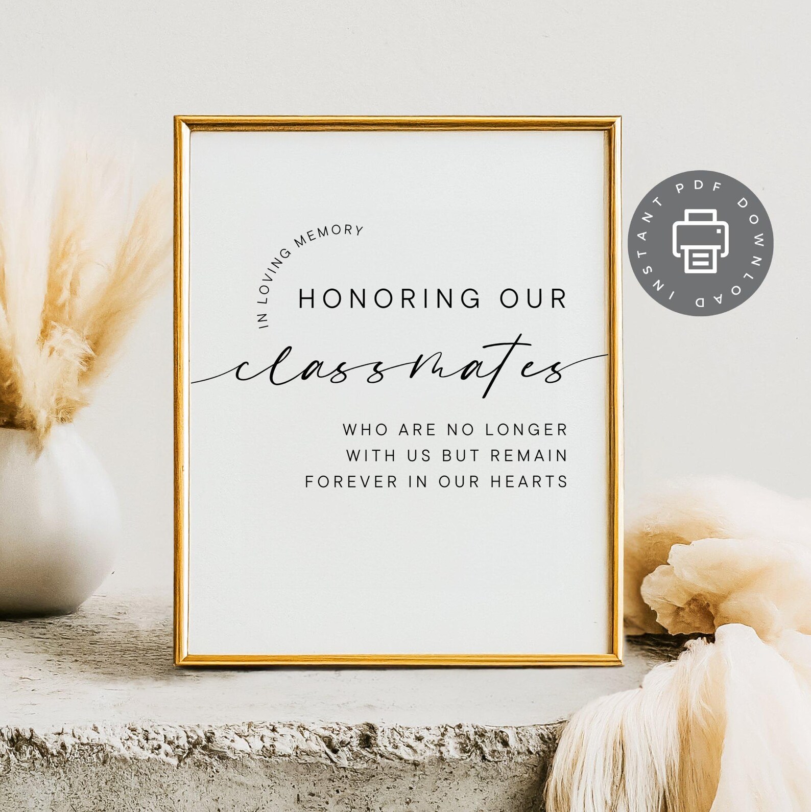 Class Reunion Memorial Sign, Honoring Our Classmates Poster, in Loving ...