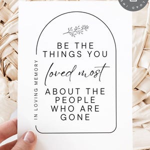 Printable Sympathy Card, in Loving Memory Quote, Bereavement Print ...