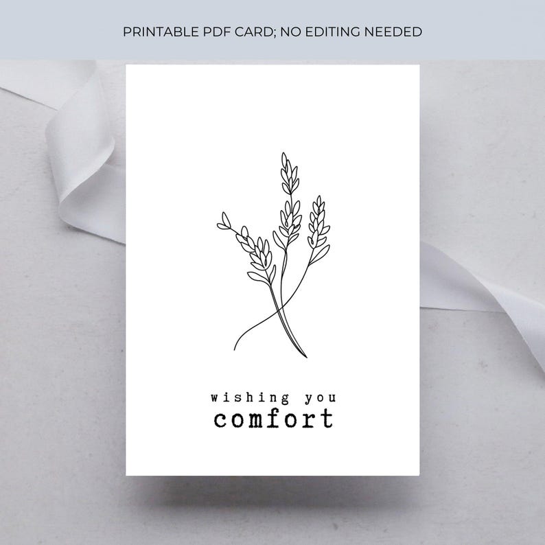 Sympathy Card, Comforting Message Card, Condolence Card, Minimalist ...