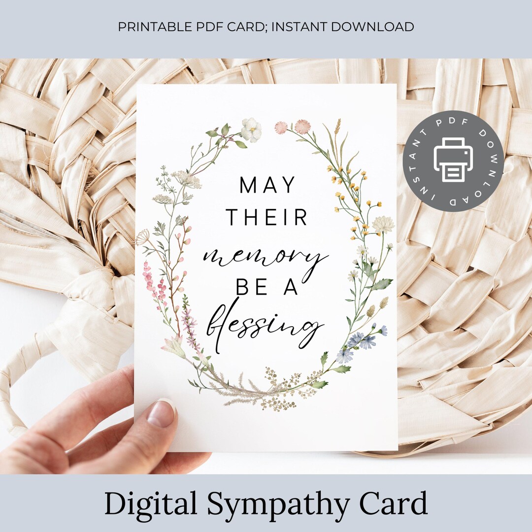 Sympathy Card Printable, Memorial Greeting Card, Digital Condolence ...