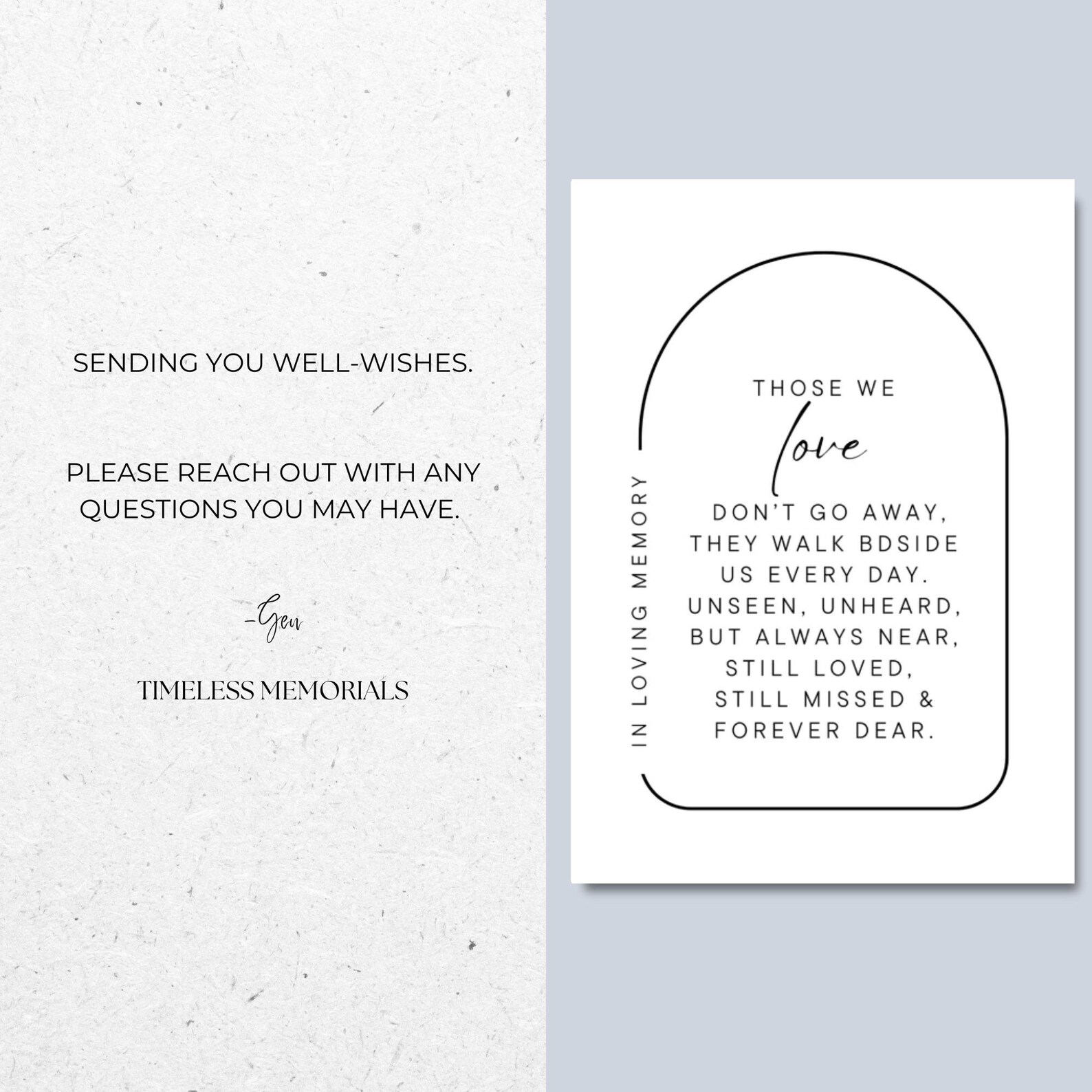 Memorial Table Sign, in Loving Memory Sign, Those We Love Don't Go Away ...