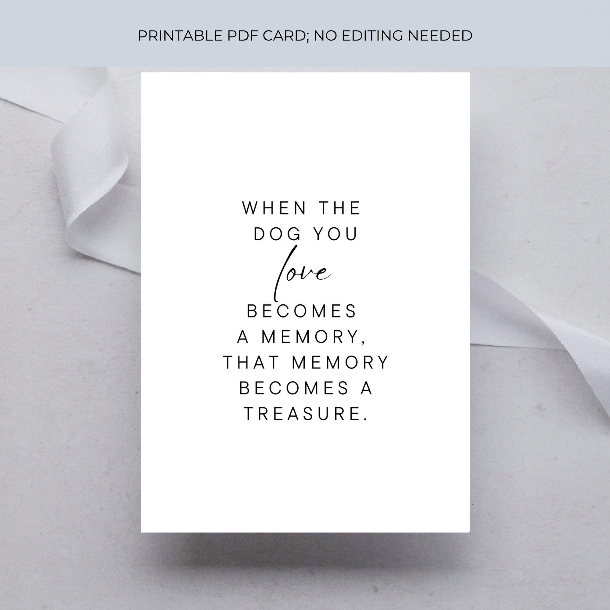 Pet Sympathy Card, Loss of Dog Memorial Card, Digital Download Gift, in ...