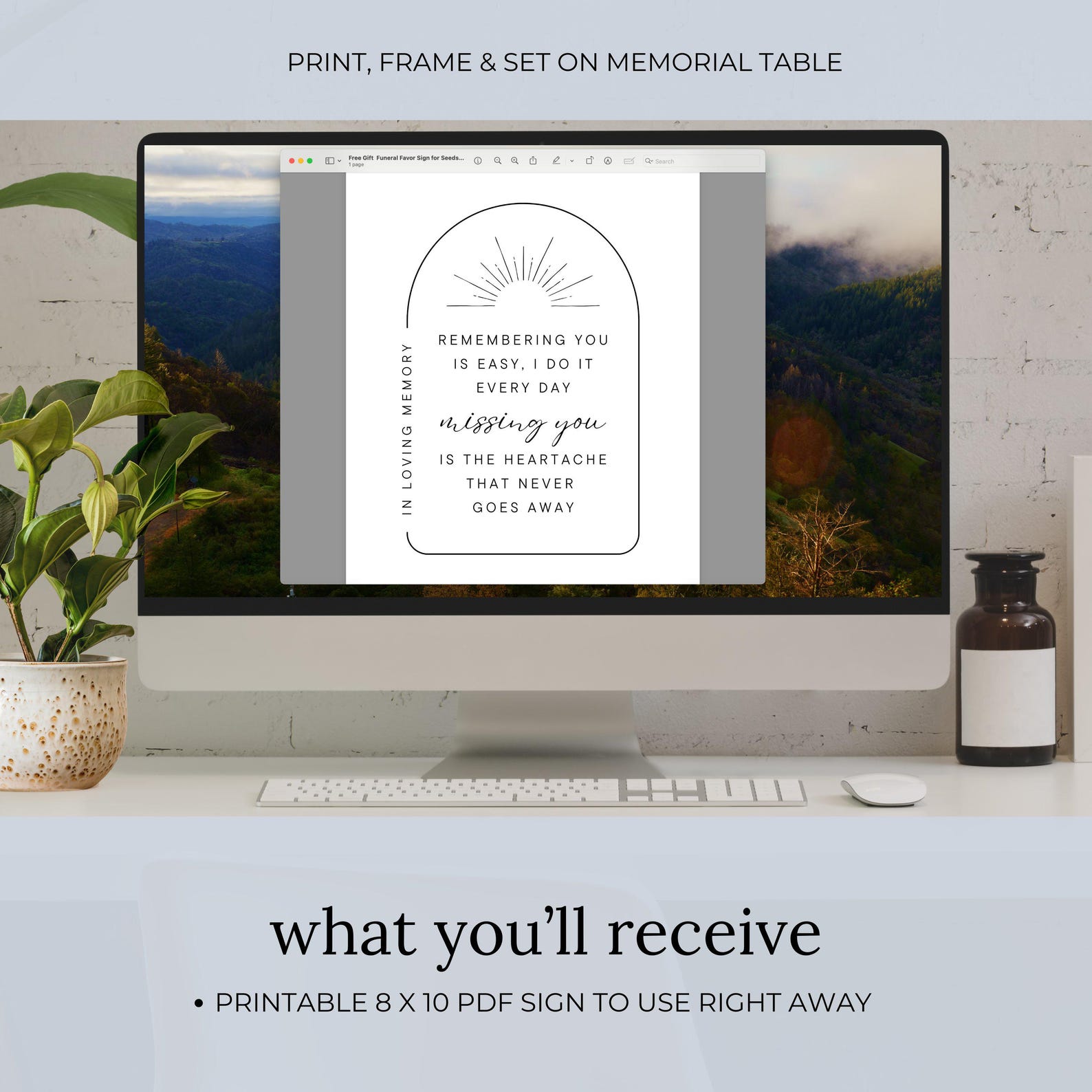 Funeral Memorial Poem Printable, in Loving Memory Table Display ...