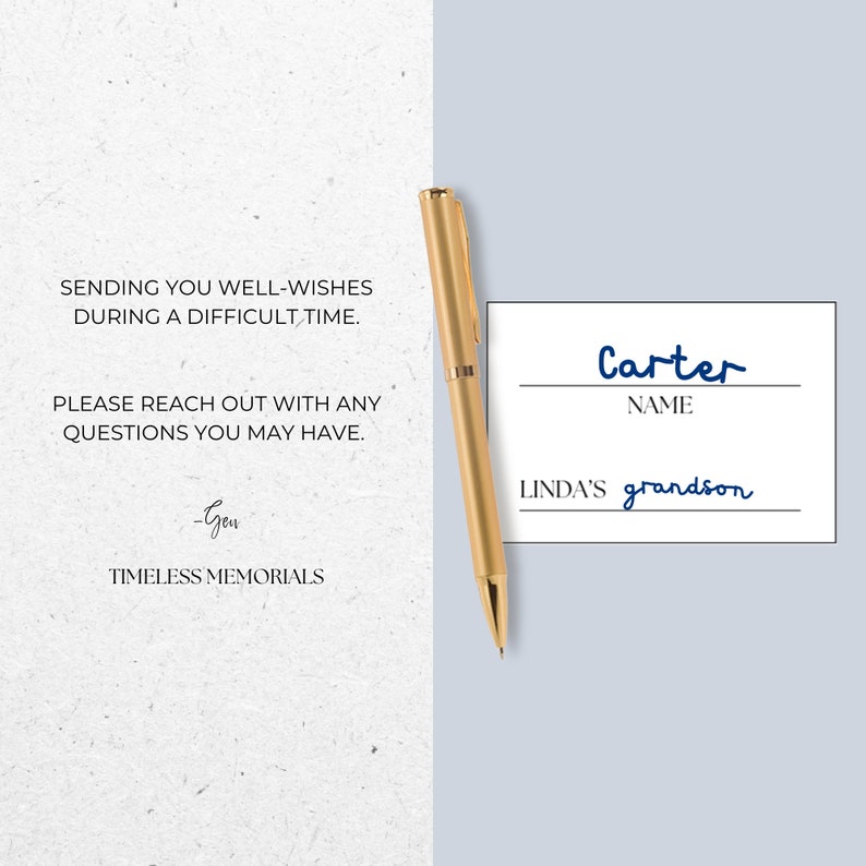 Funeral Name Tags, Celebration of Life Personalized Name Badge ...